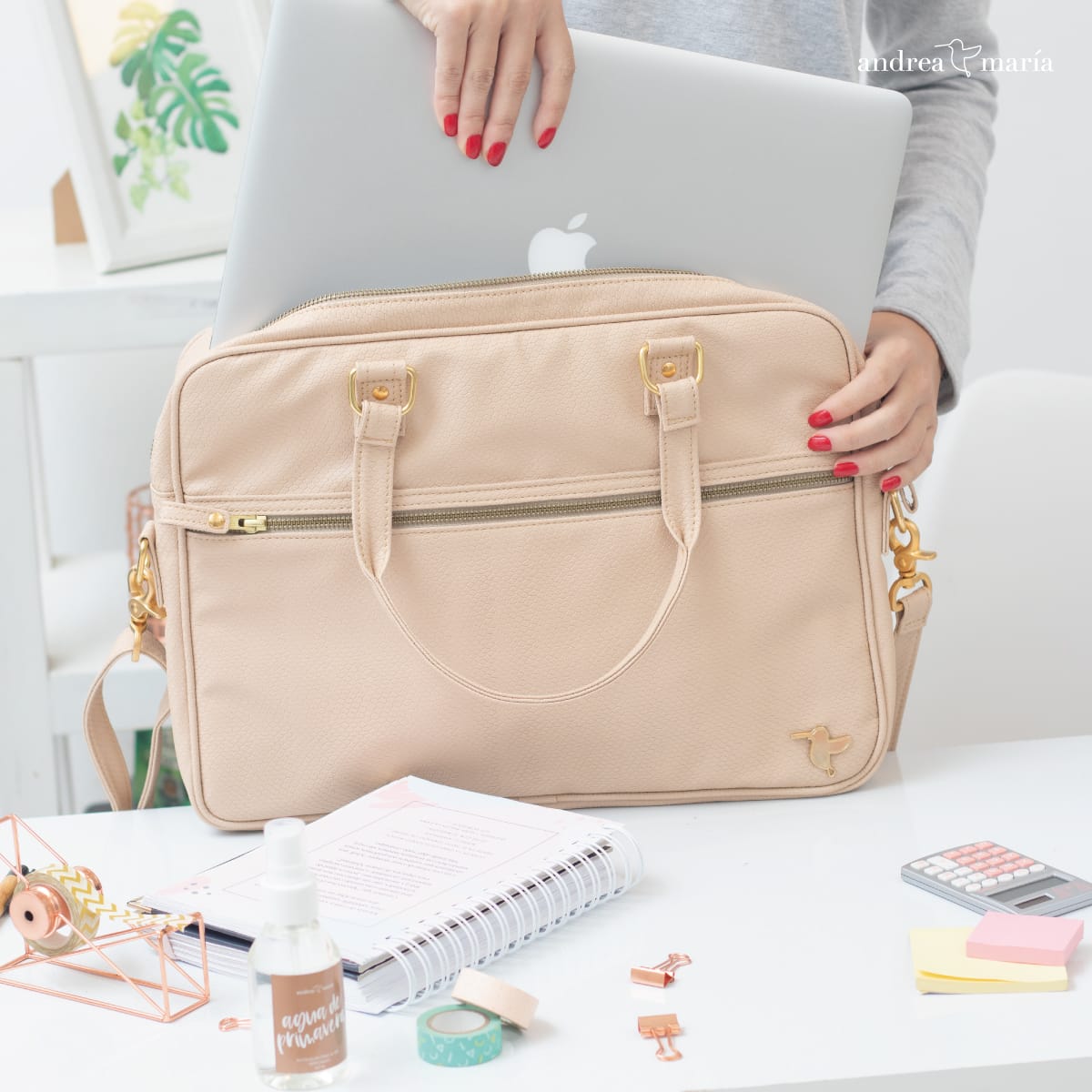 Porta Notebook Valencia Manta Beige - Andrea María